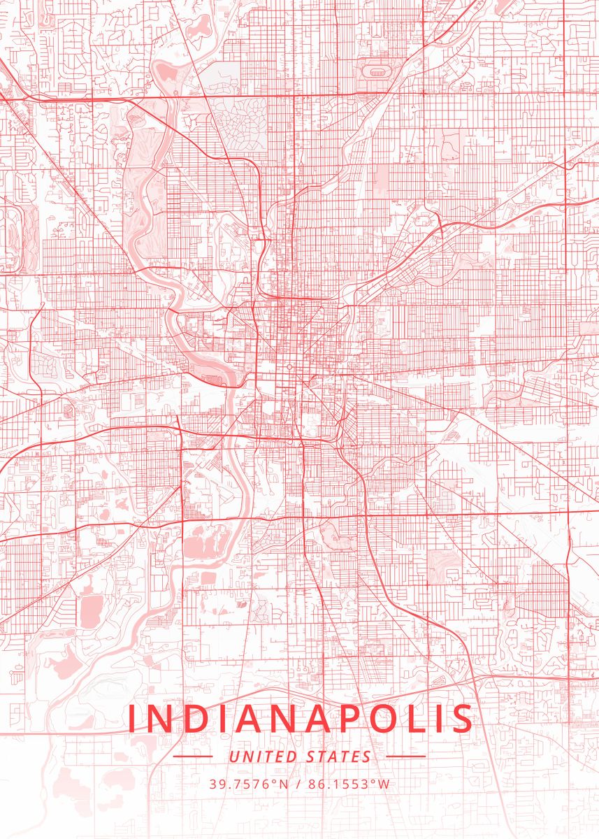 'Indianapolis United States' Poster by Designer Map Art | Displate