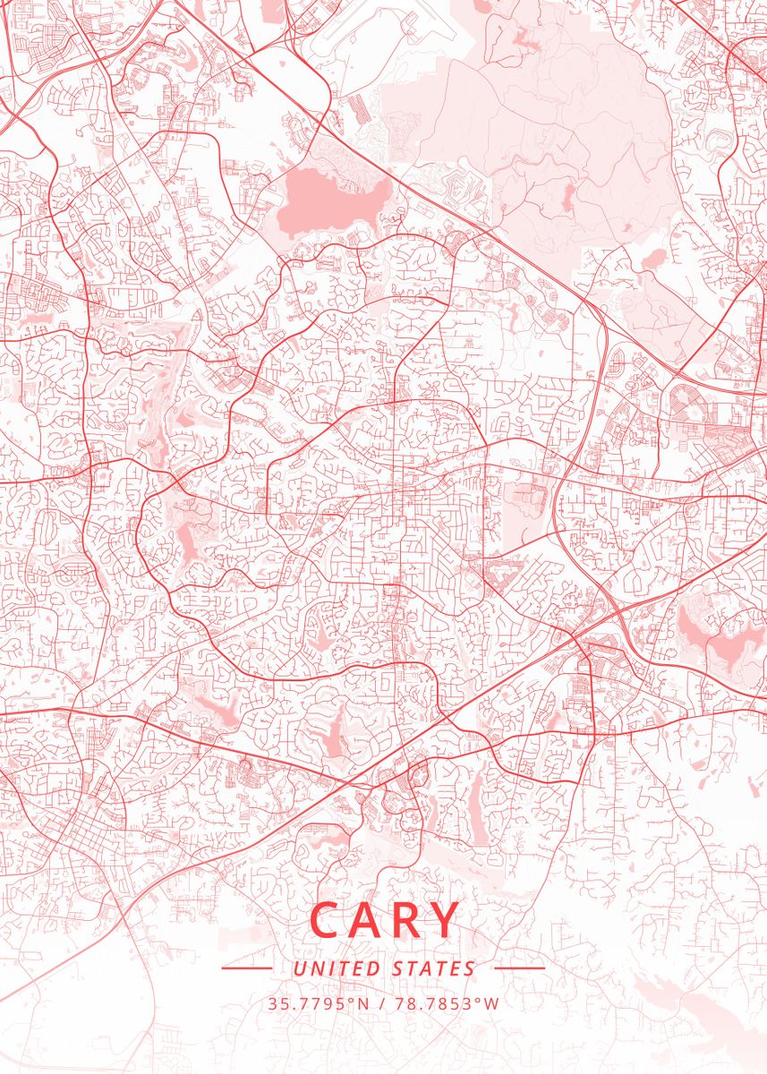 'Cary United States' Poster, picture, metal print, paint by Designer ...