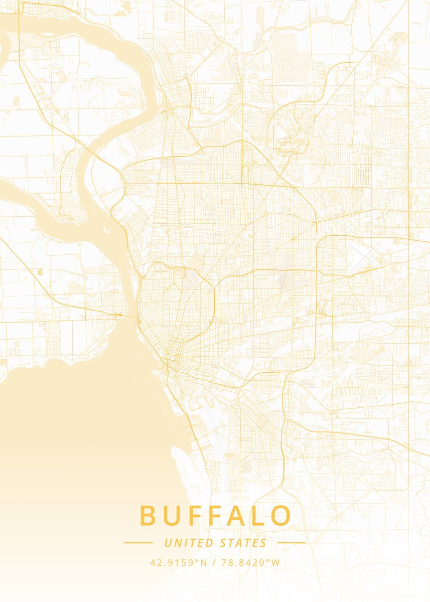 'Buffalo United States' Poster by Designer Map Art | Displate