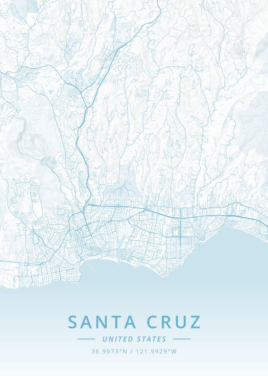 'Santa Cruz United States' Poster, picture, metal print, paint by ...