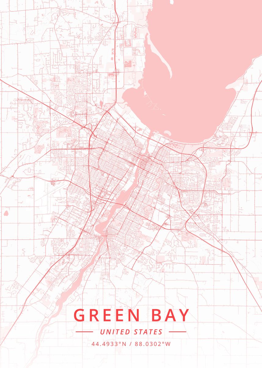 'Green Bay United States' Poster, picture, metal print, paint by ...