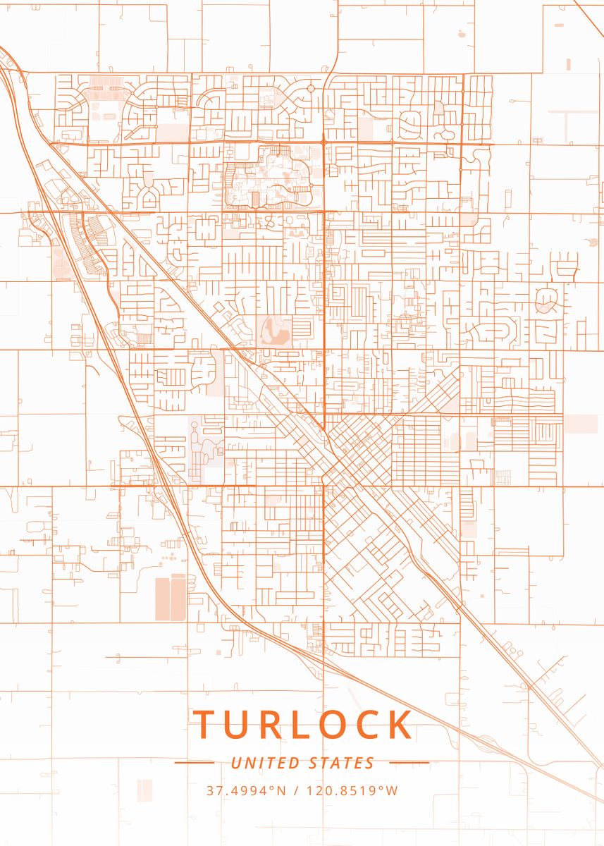 'Turlock United States' Poster, picture, metal print, paint by Designer ...