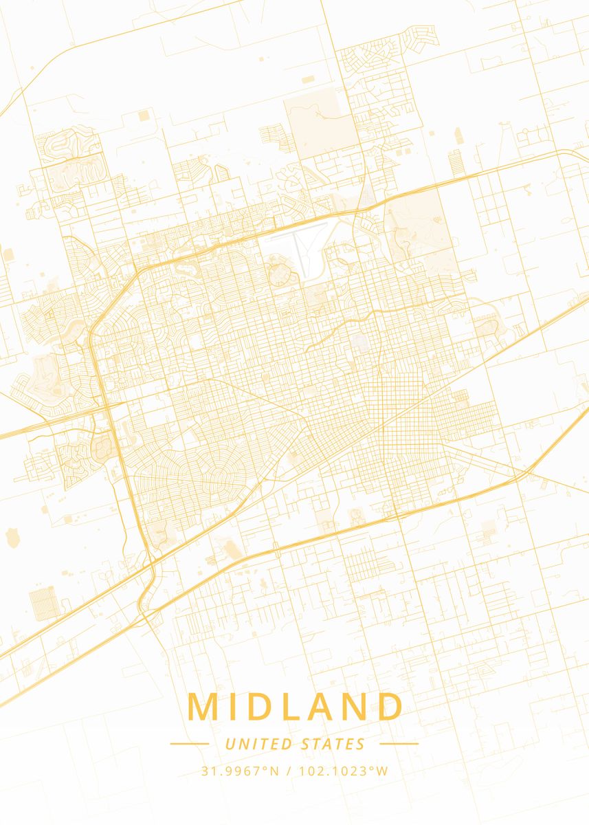 'Midland United States' Poster by Designer Map Art | Displate
