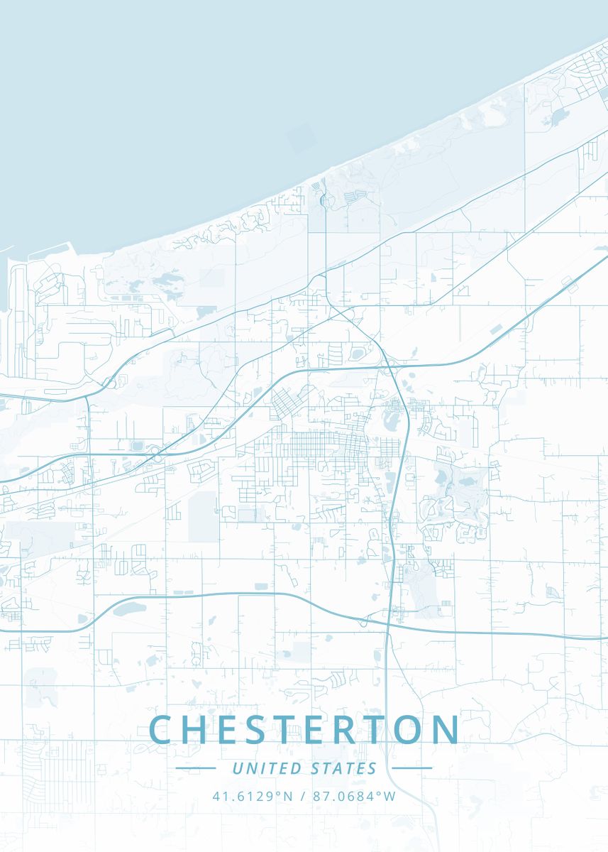 'Chesterton United States' Poster, picture, metal print, paint by ...