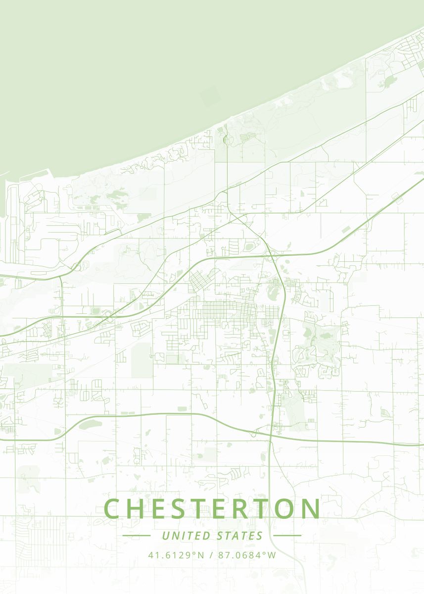 'Chesterton United States' Poster, picture, metal print, paint by ...