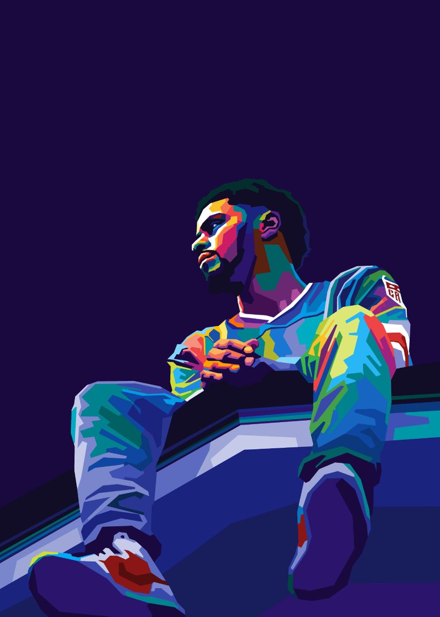 'J cole Pop Art' Poster, picture, metal print, paint by Anthony Gabriel ...