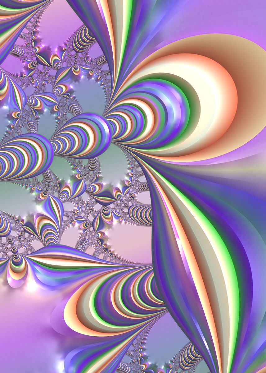 'Trippy Colorful Fractal' Poster by Kaleiope Studio | Displate