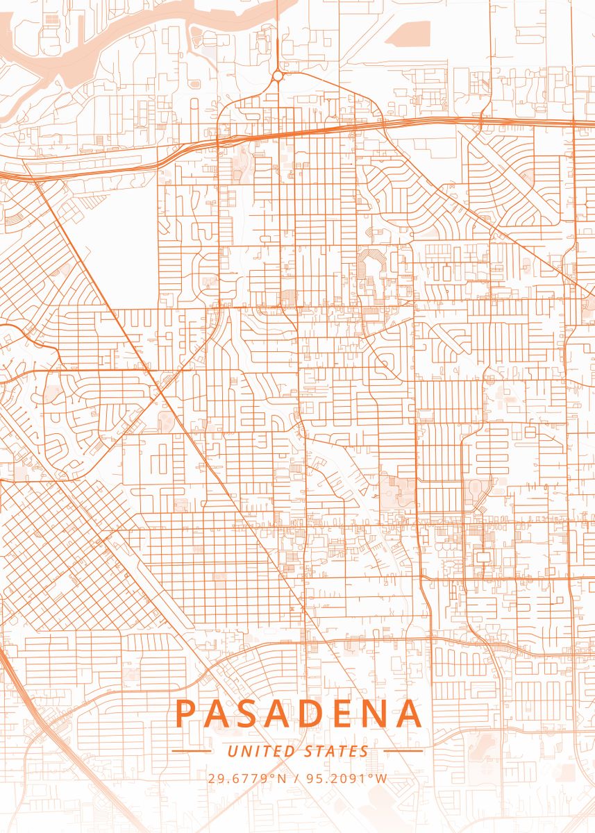 'Pasadena United States' Poster, picture, metal print, paint by ...