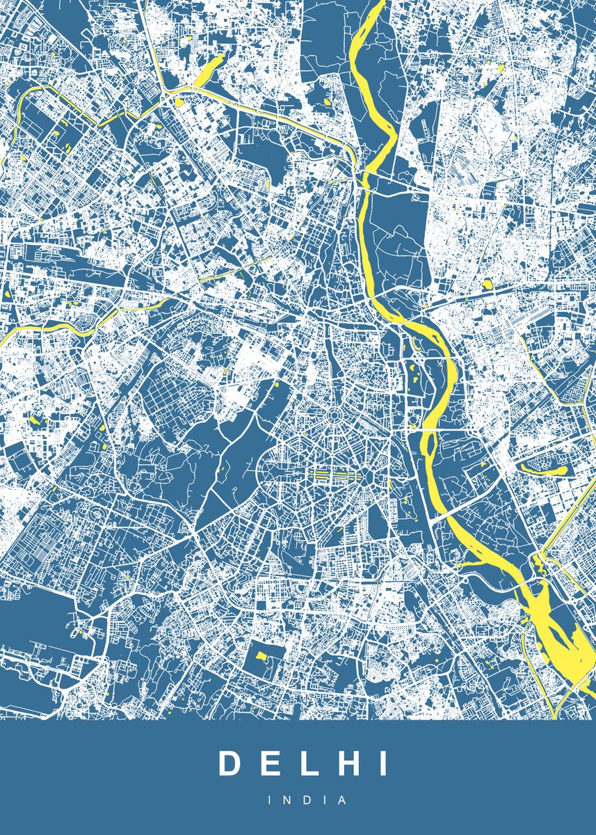 'DELHI Map INDIA' Poster by UrbanMaps | Displate