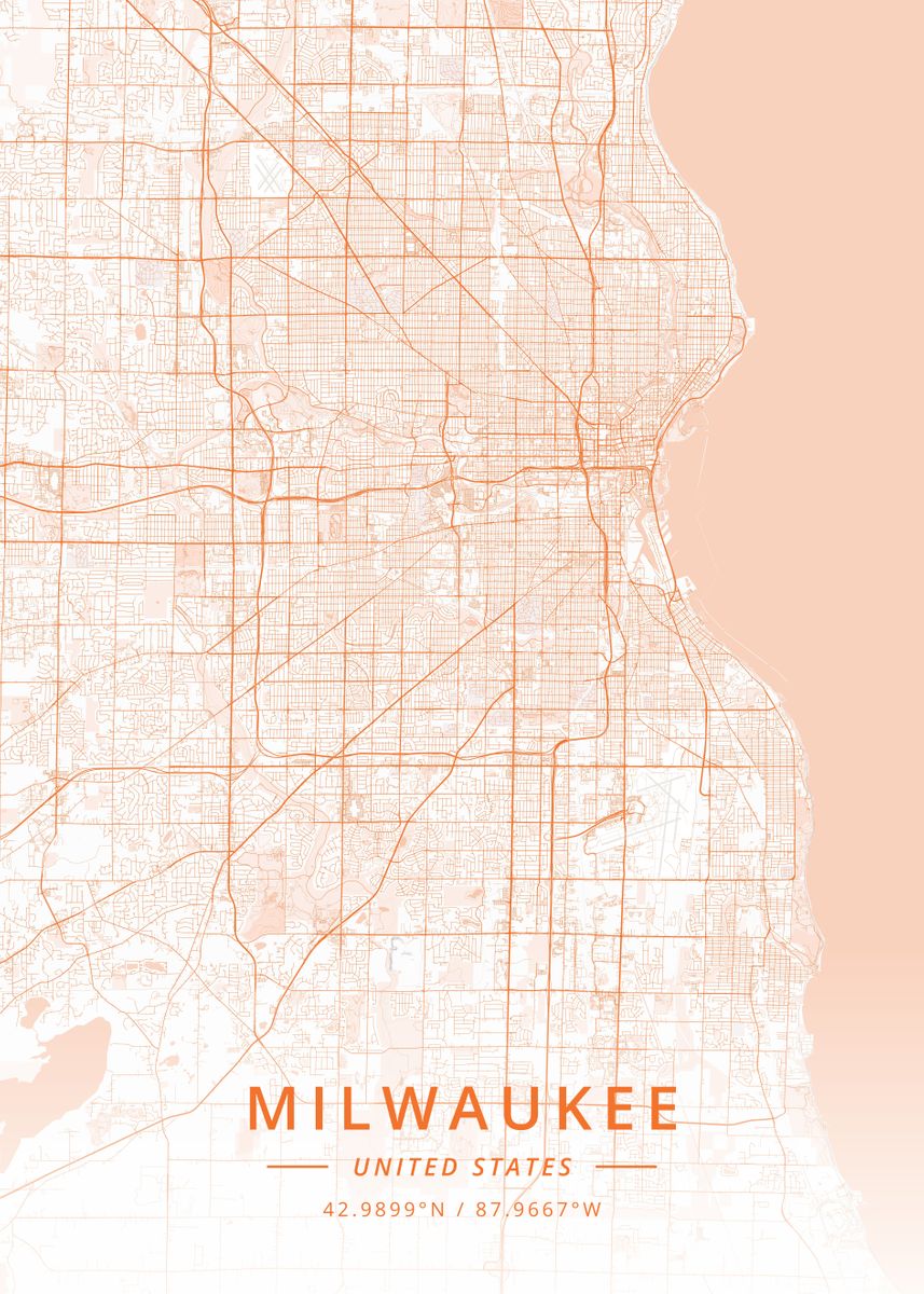 'Milwaukee United States' Poster, picture, metal print, paint by ...