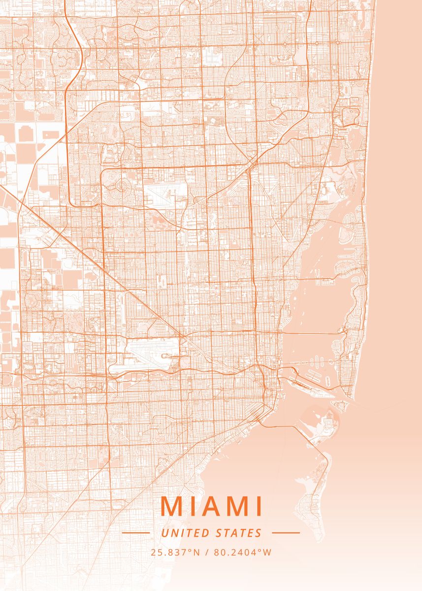 'Miami United States' Poster, picture, metal print, paint by Designer ...