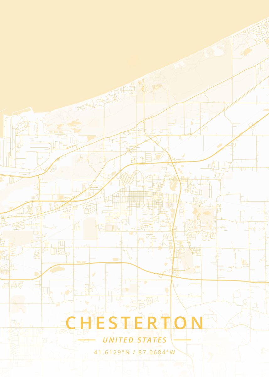 'Chesterton United States' Poster, picture, metal print, paint by ...