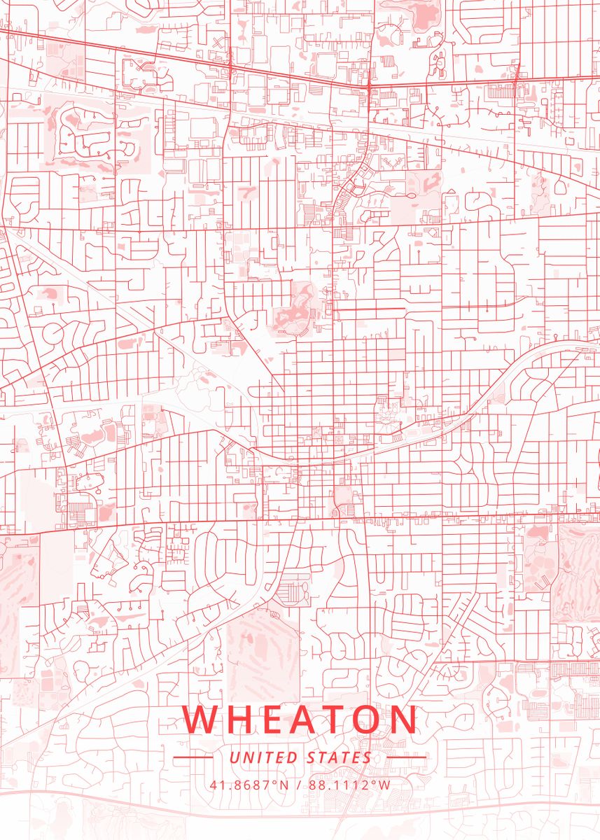 'Wheaton United States' Poster, picture, metal print, paint by Designer ...