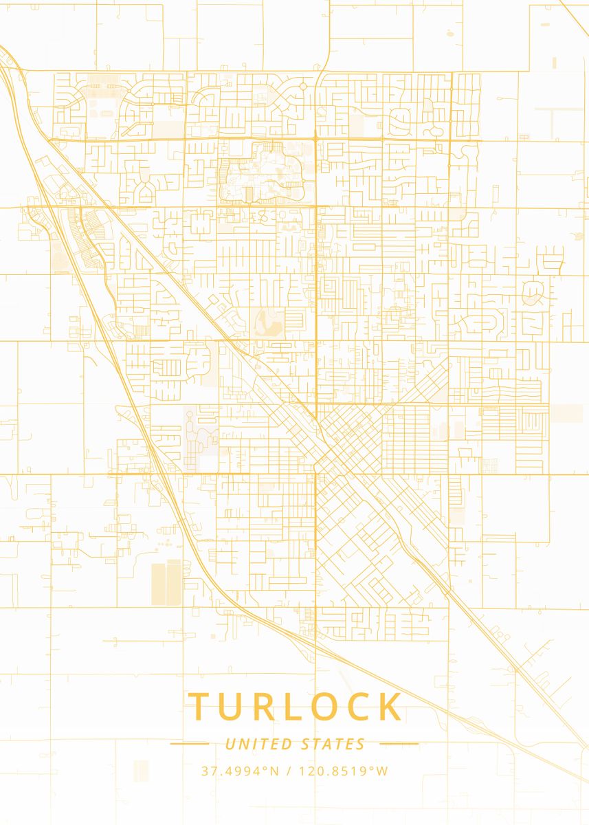 'Turlock United States' Poster, picture, metal print, paint by Designer ...