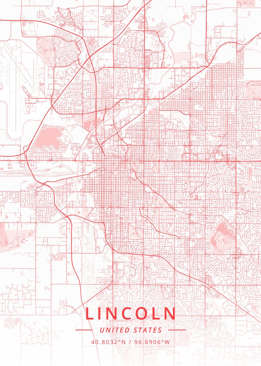 'Lincoln United States' Poster by Designer Map Art | Displate