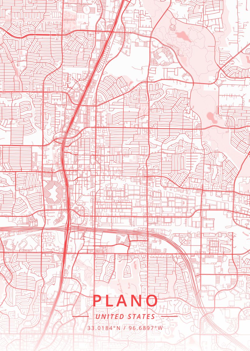 'Plano United States' Poster, picture, metal print, paint by Designer ...