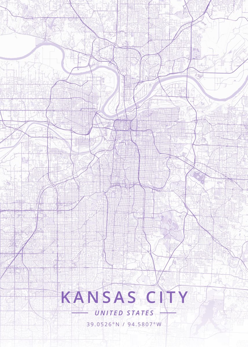 'Kansas City United States' Poster by Designer Map Art | Displate