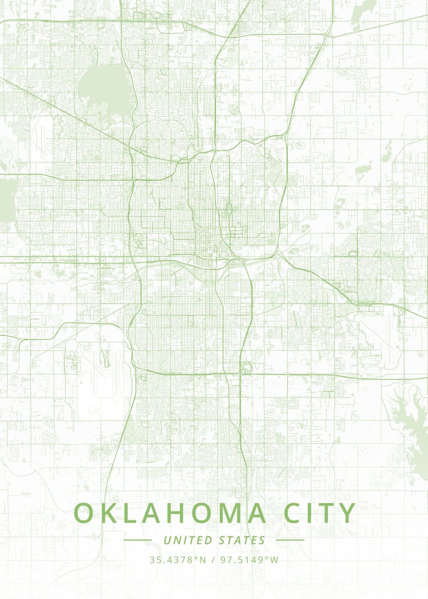 'Oklahoma City US' Poster by Designer Map Art | Displate
