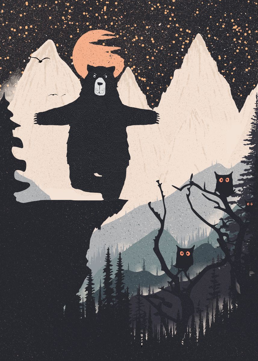 'Wild Yoga' Poster by Ilya Danilov | Displate