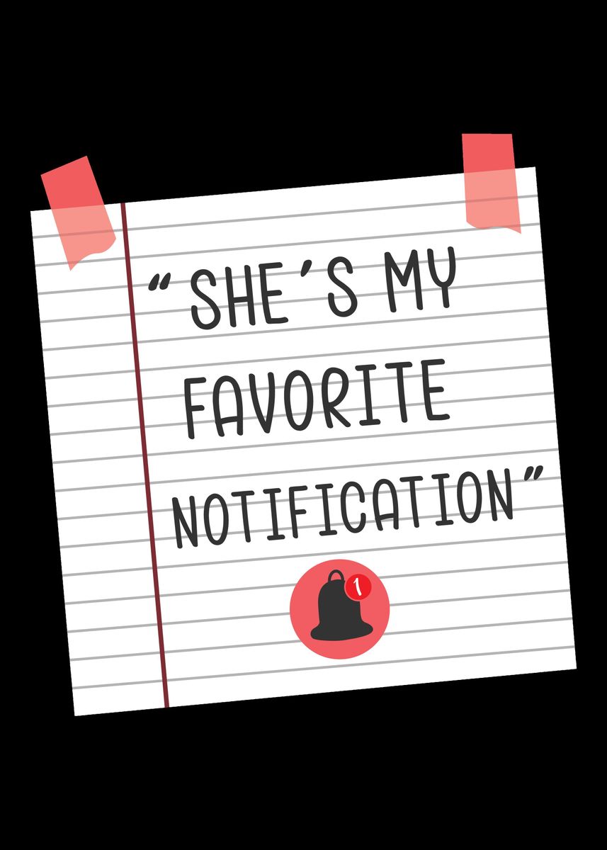 'Favorite Notification Girl' Poster, picture, metal print, paint by ...