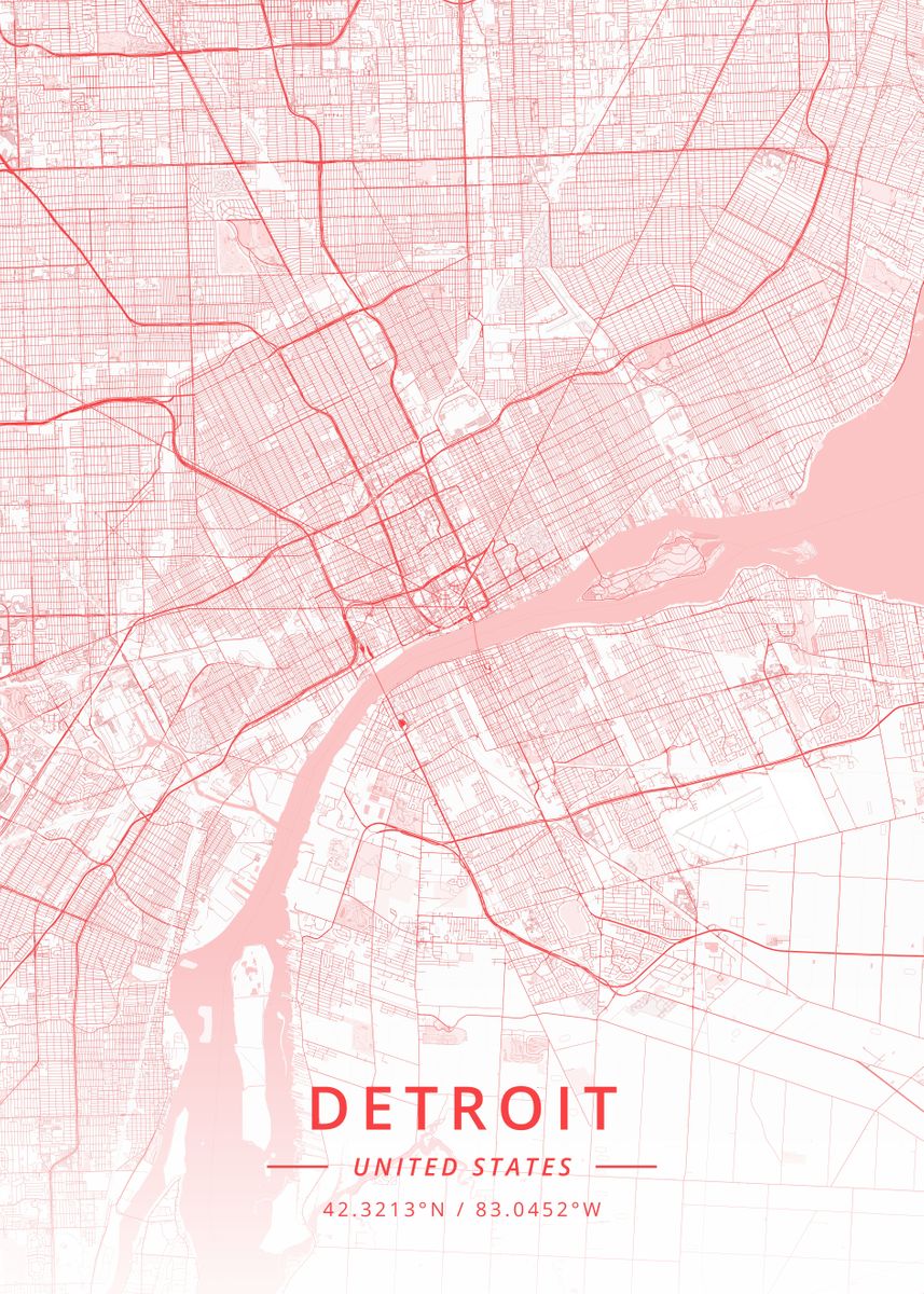 'Detroit United States' Poster, picture, metal print, paint by Designer ...