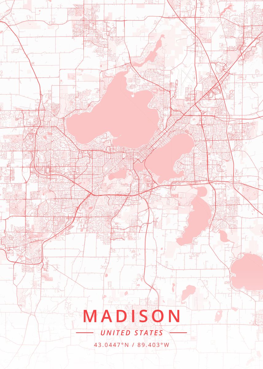 'Madison United States' Poster, picture, metal print, paint by Designer ...