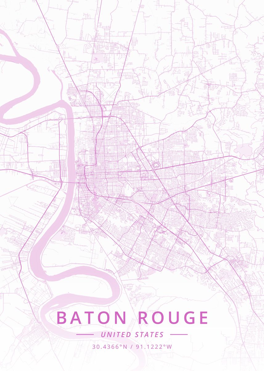 'Baton Rouge United States' Poster, picture, metal print, paint by ...