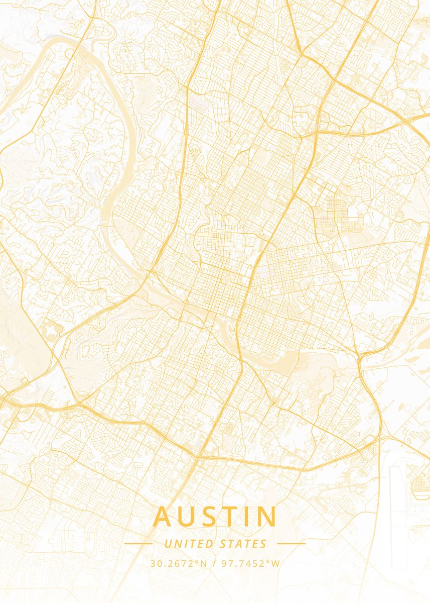 'Austin United States' Poster, picture, metal print, paint by Designer ...