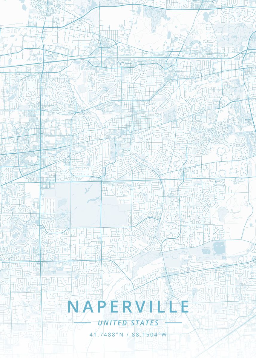 'Naperville United States' Poster, picture, metal print, paint by ...