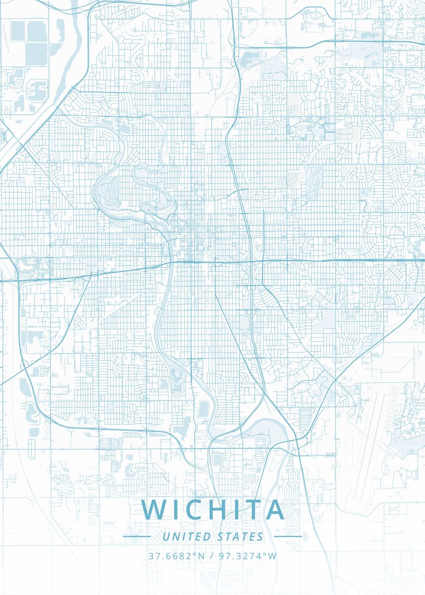 'Wichita United States' Poster by Designer Map Art | Displate