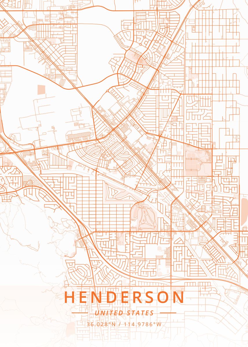 'Henderson United States' Poster, picture, metal print, paint by ...
