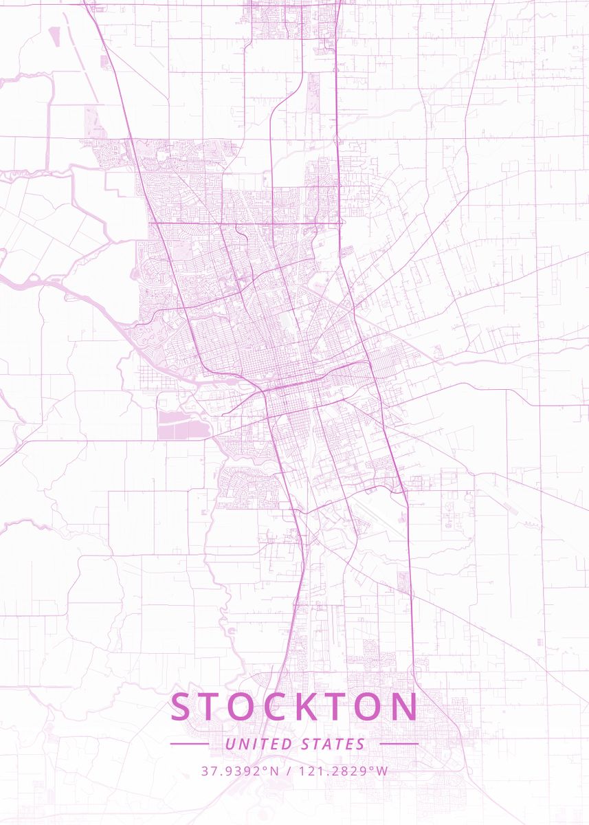 'Stockton United States' Poster, picture, metal print, paint by ...