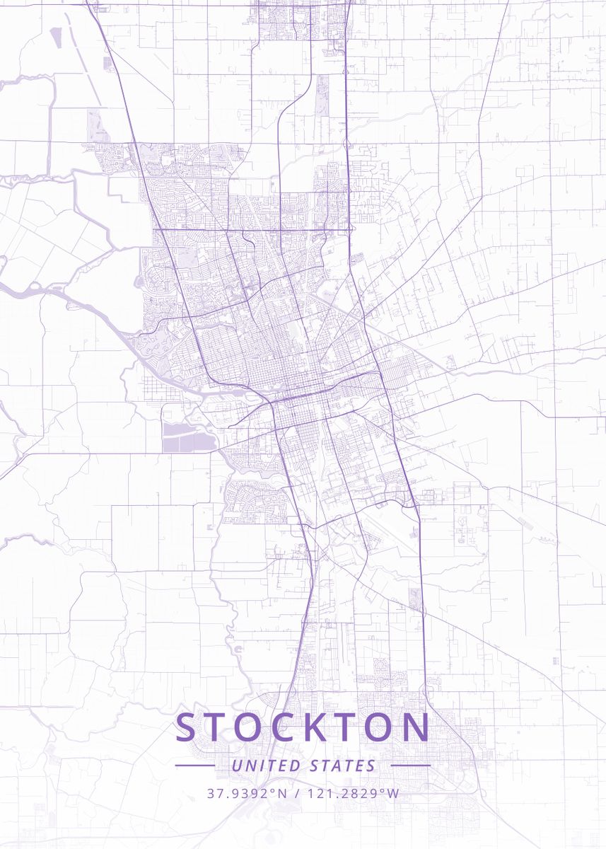 'Stockton United States' Poster, picture, metal print, paint by ...