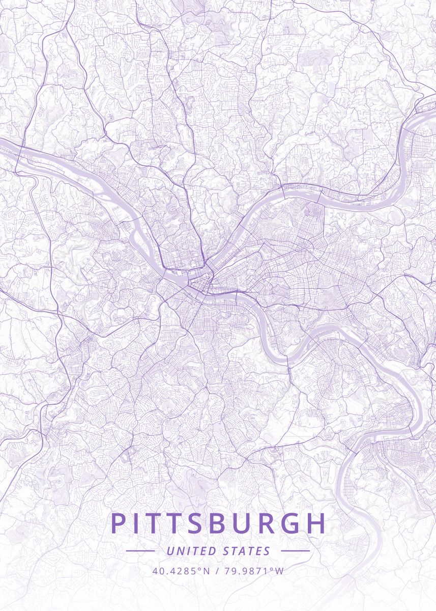 'Pittsburgh United States' Poster, picture, metal print, paint by ...