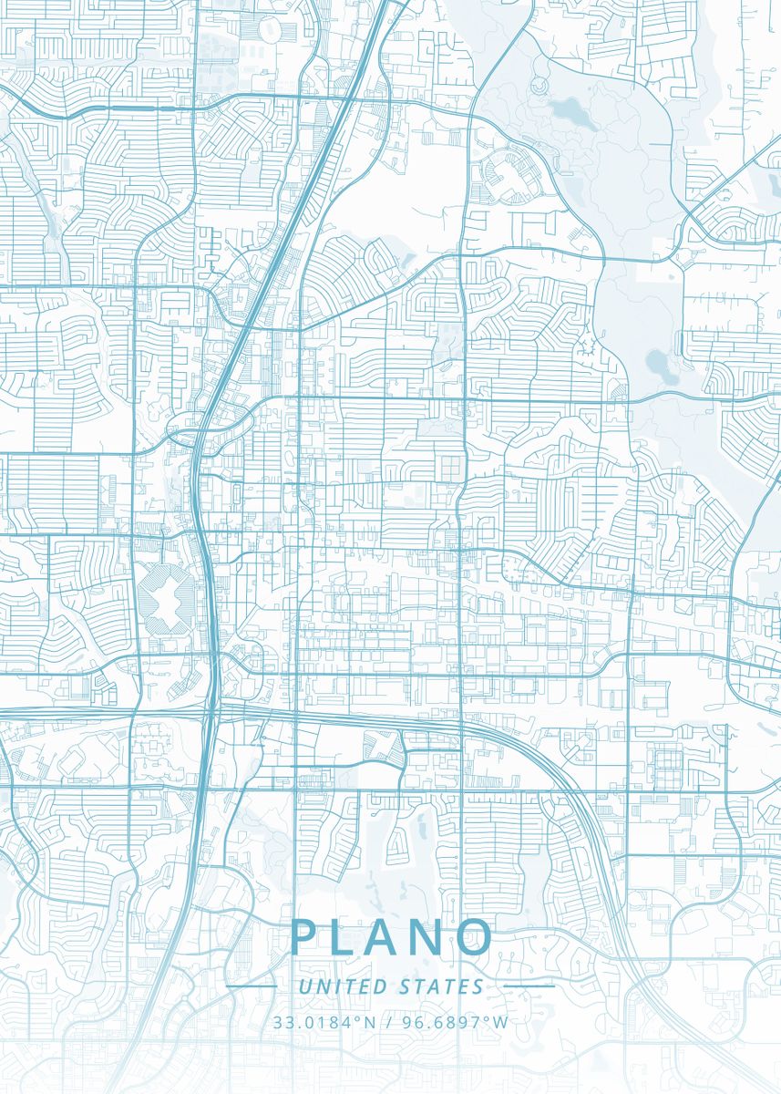 'Plano United States' Poster, picture, metal print, paint by Designer ...
