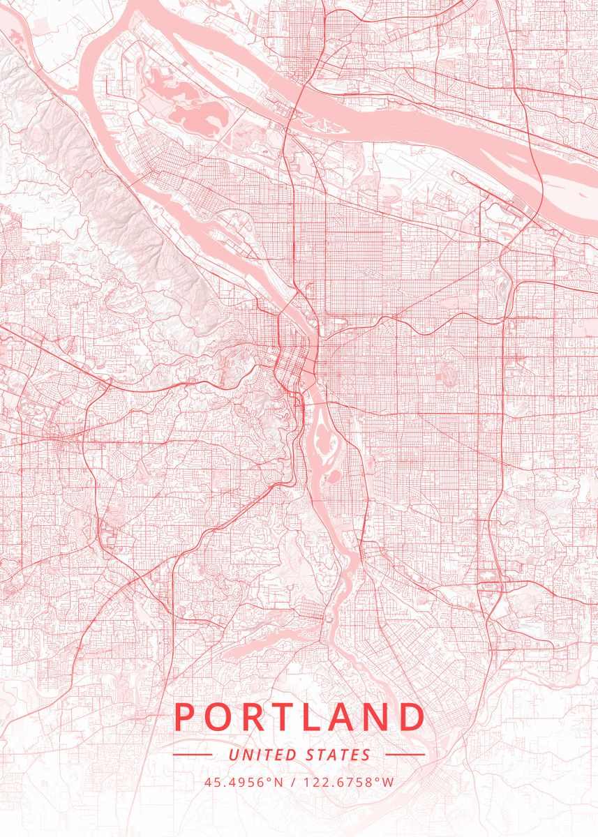 'Portland United States' Poster by Designer Map Art | Displate