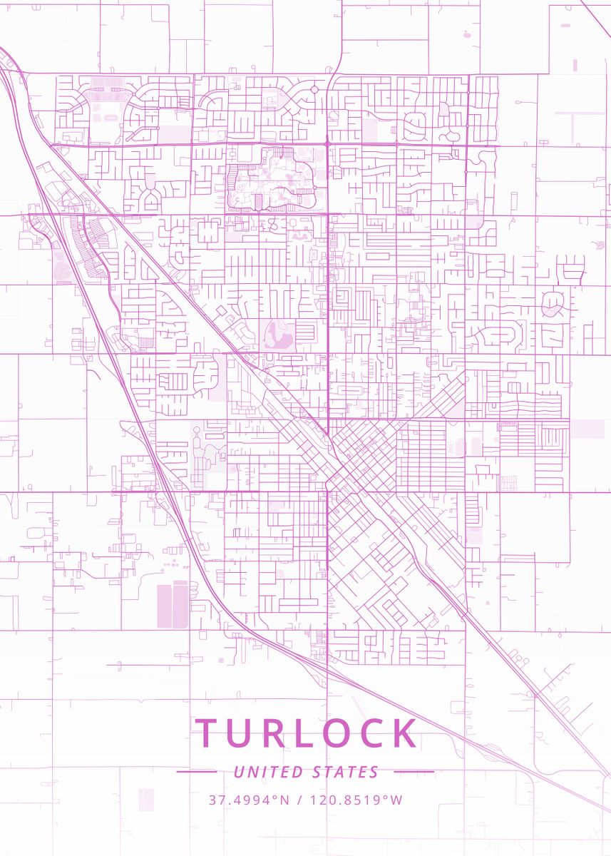 'Turlock United States' Poster, picture, metal print, paint by Designer ...