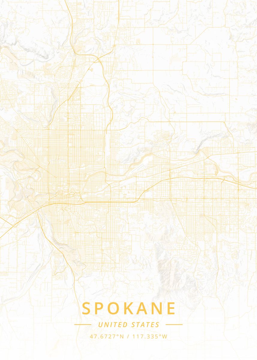 'Spokane United States' Poster, picture, metal print, paint by Designer ...