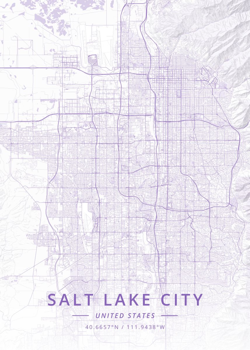 'Salt Lake City US' Poster by Designer Map Art | Displate