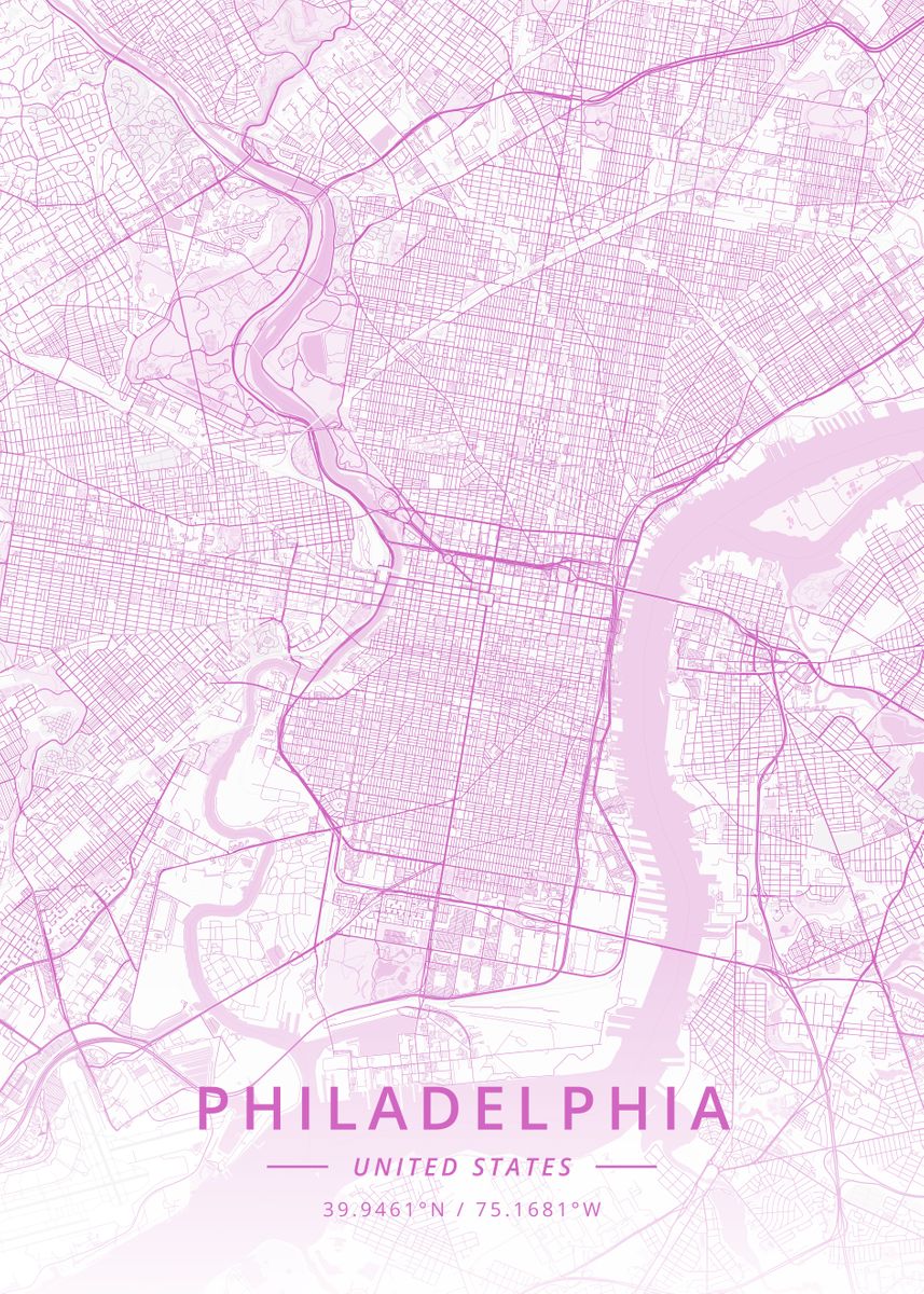 'Philadelphia United States' Poster, picture, metal print, paint by ...