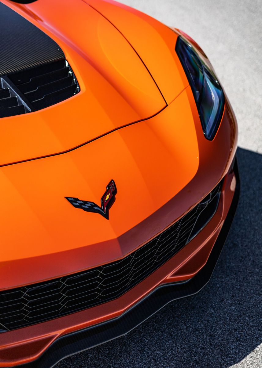 'Orange Corvette' Poster by Aiden Tells | Displate