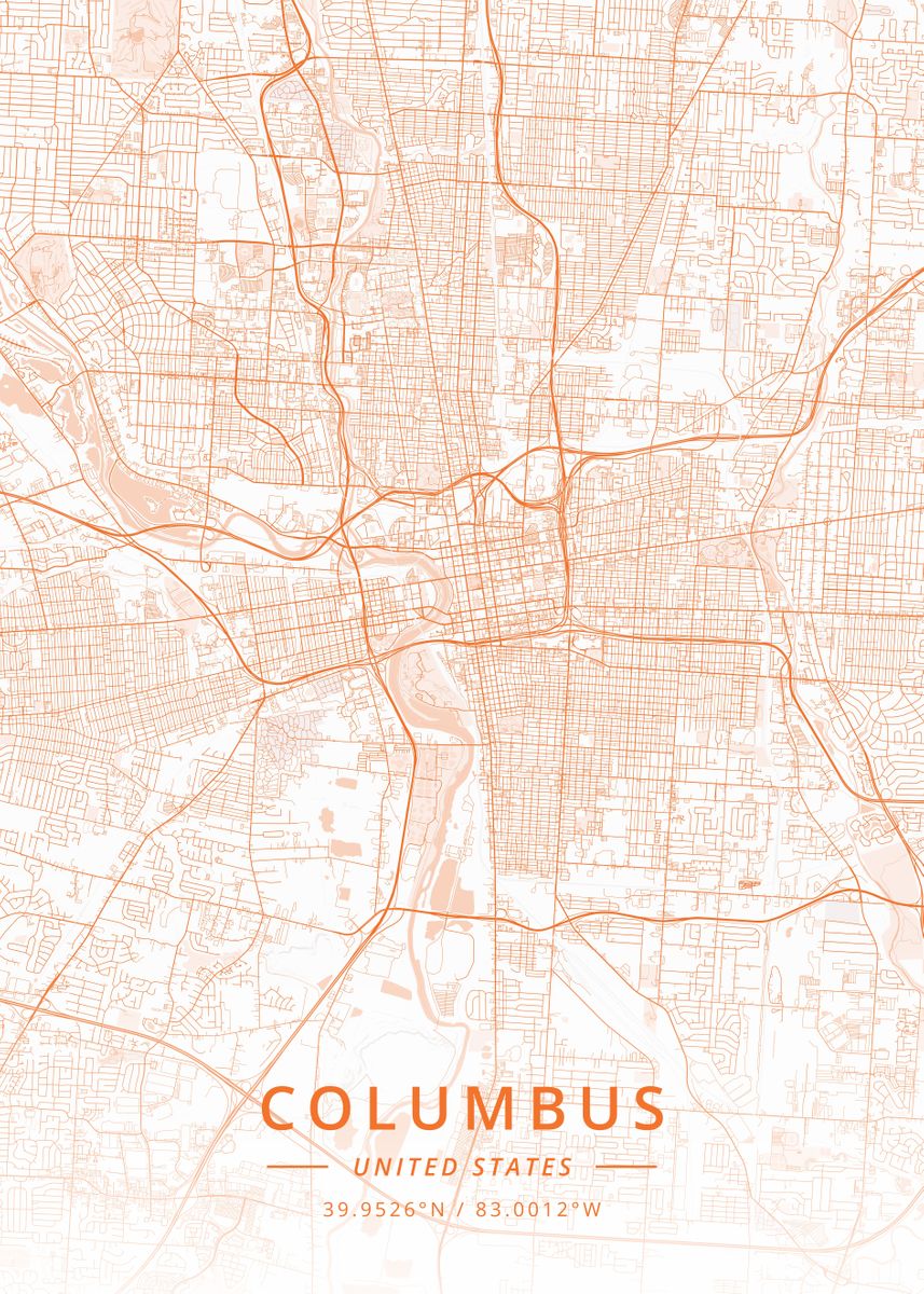'Columbus United States' Poster, picture, metal print, paint by ...