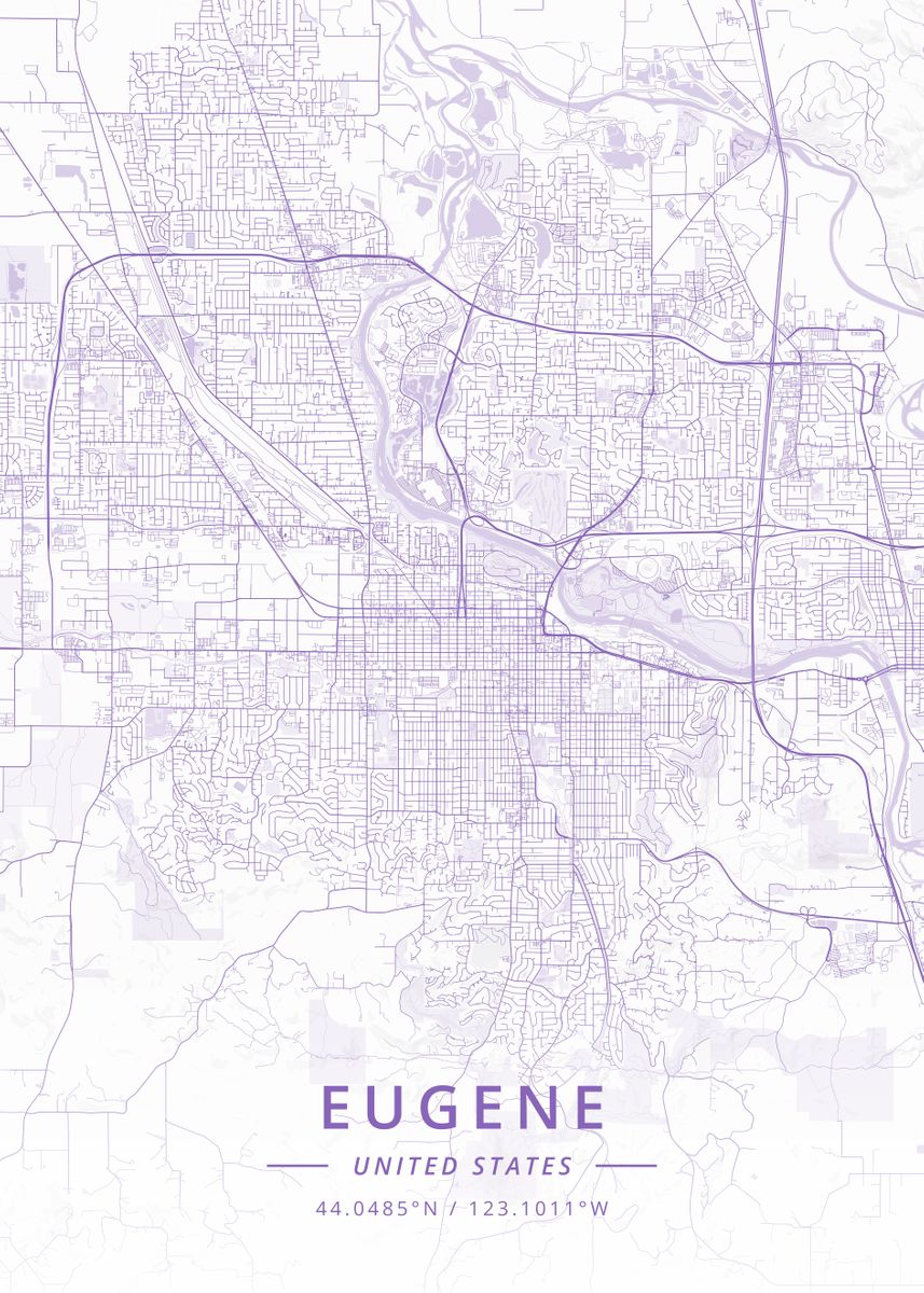 'Eugene United States' Poster by Designer Map Art | Displate