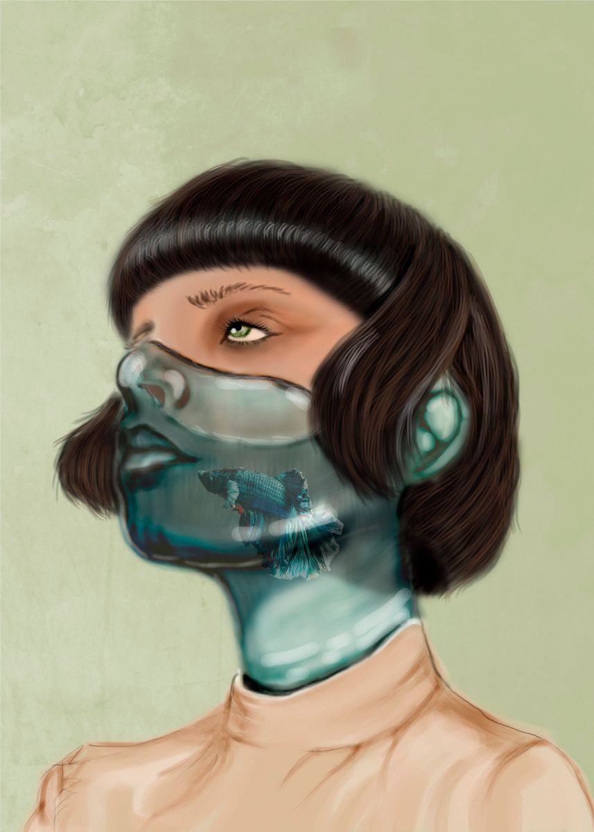 'Glass Girl' Poster, picture, metal print, paint by Elisa Roselli ...