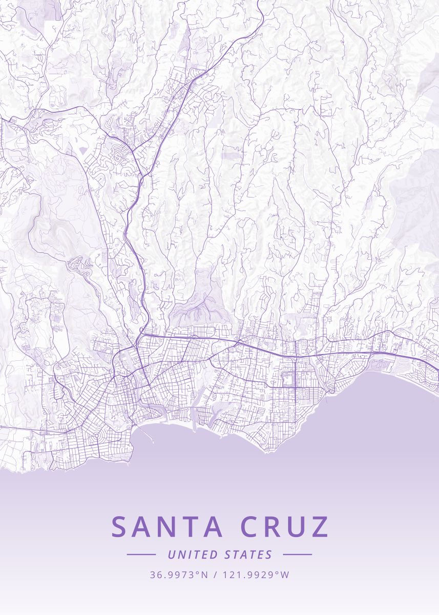 'Santa Cruz United States' Poster by Designer Map Art | Displate