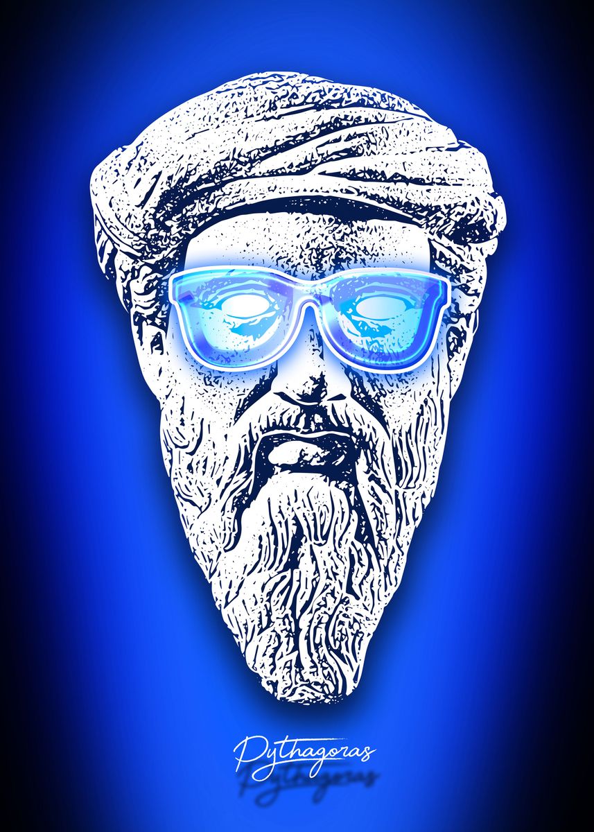 'Pythagoras cool glasses' Poster, picture, metal print, paint by Kitty ...