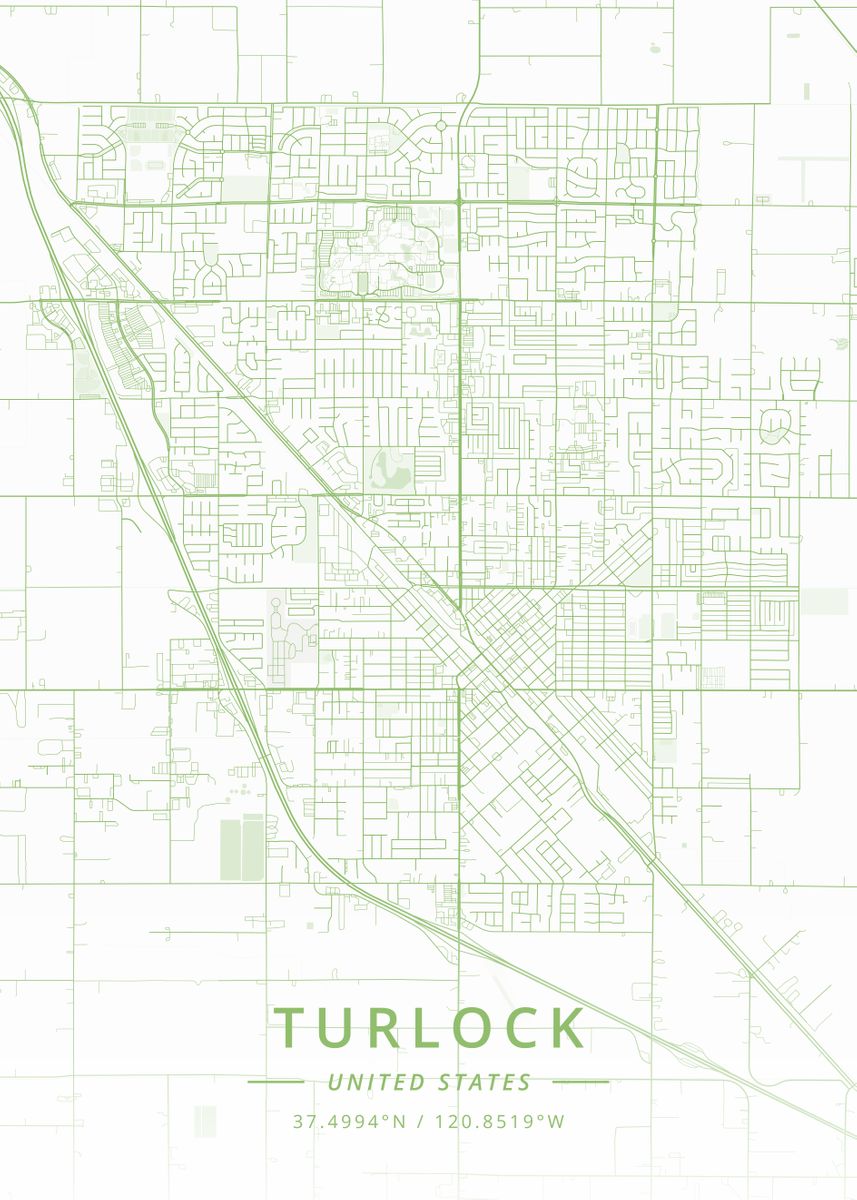 'Turlock United States' Poster, picture, metal print, paint by Designer ...