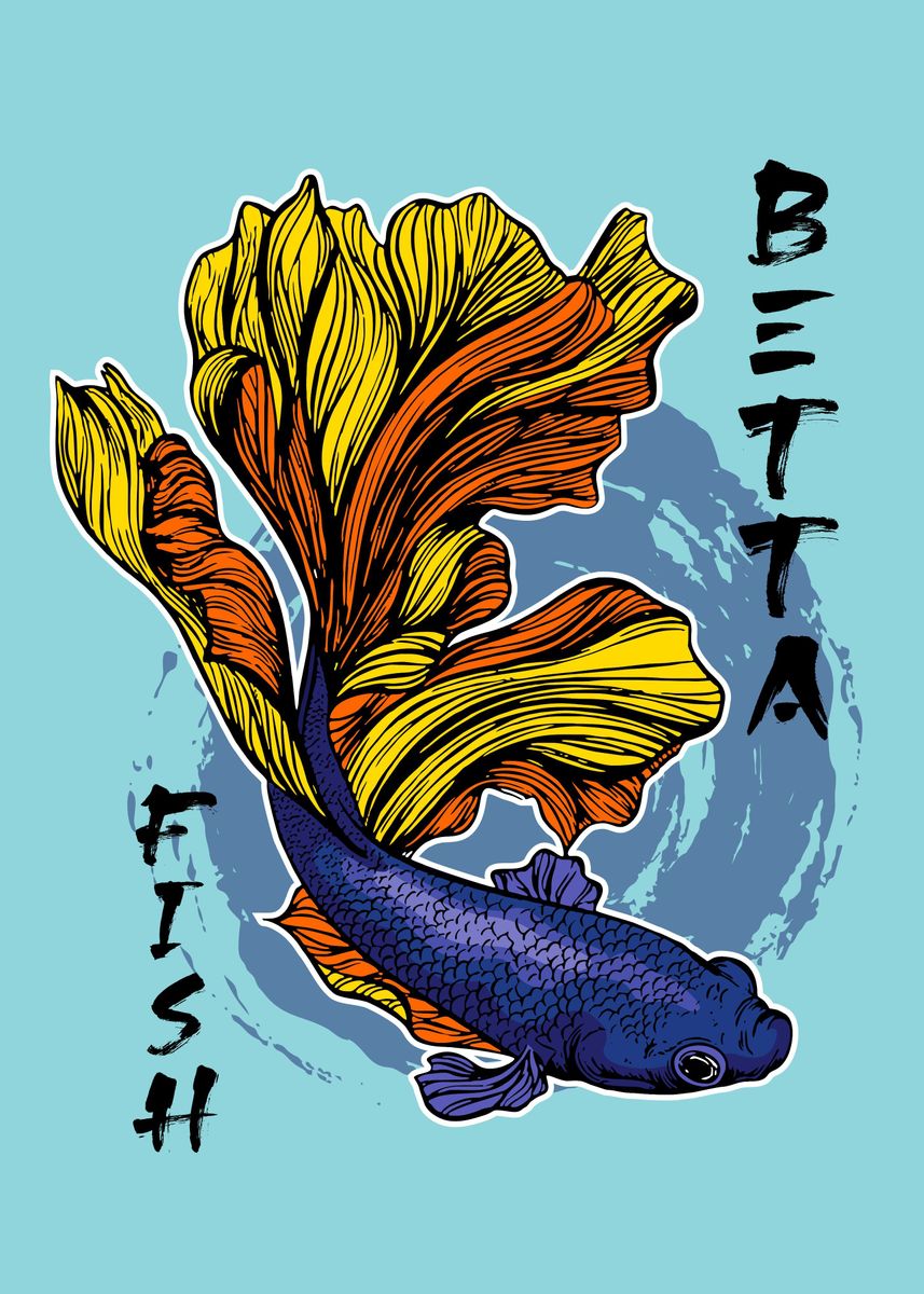 'betta fish' Poster, picture, metal print, paint by Ragil Sapto | Displate