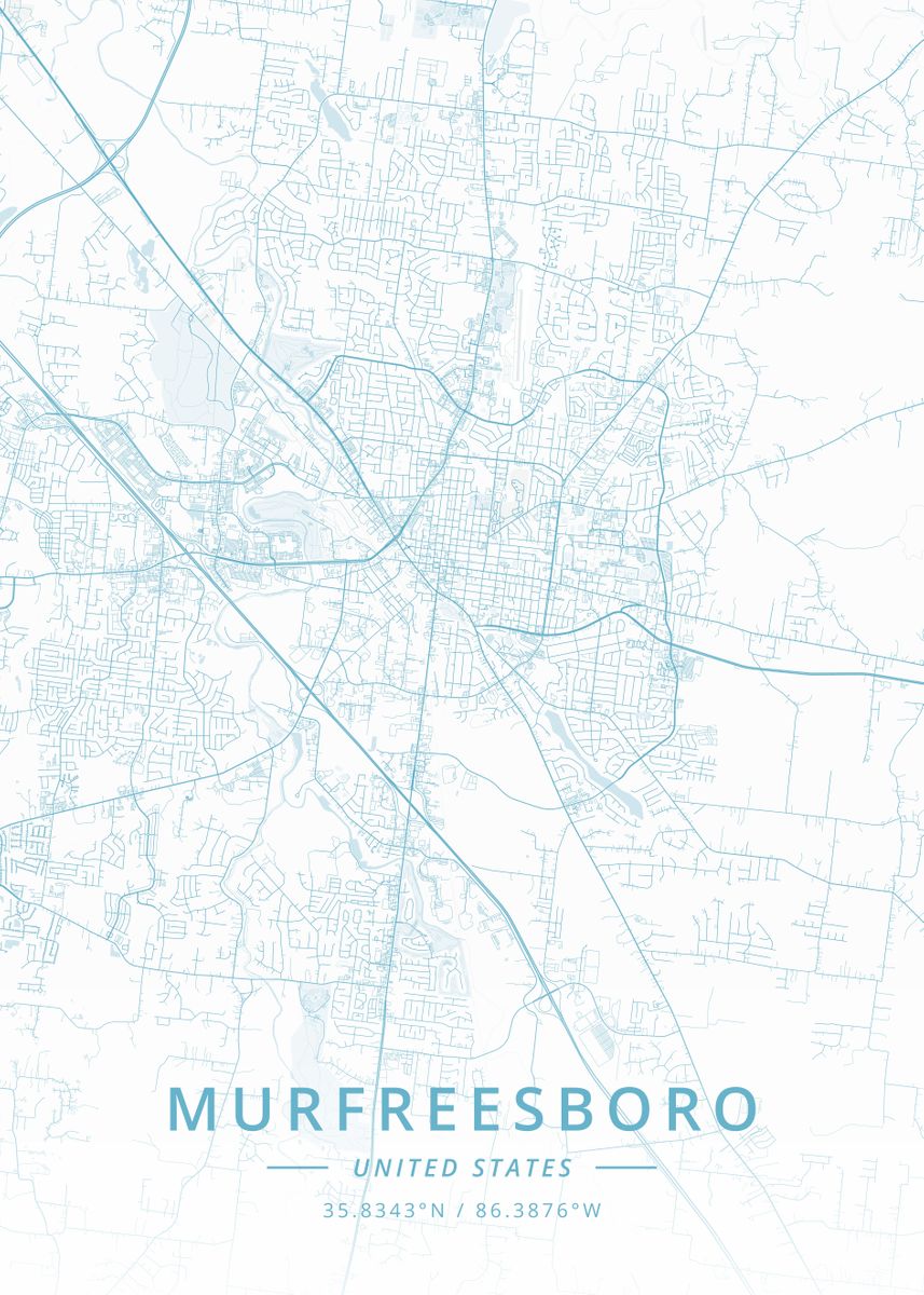 'Murfreesboro United States' Poster, picture, metal print, paint by ...