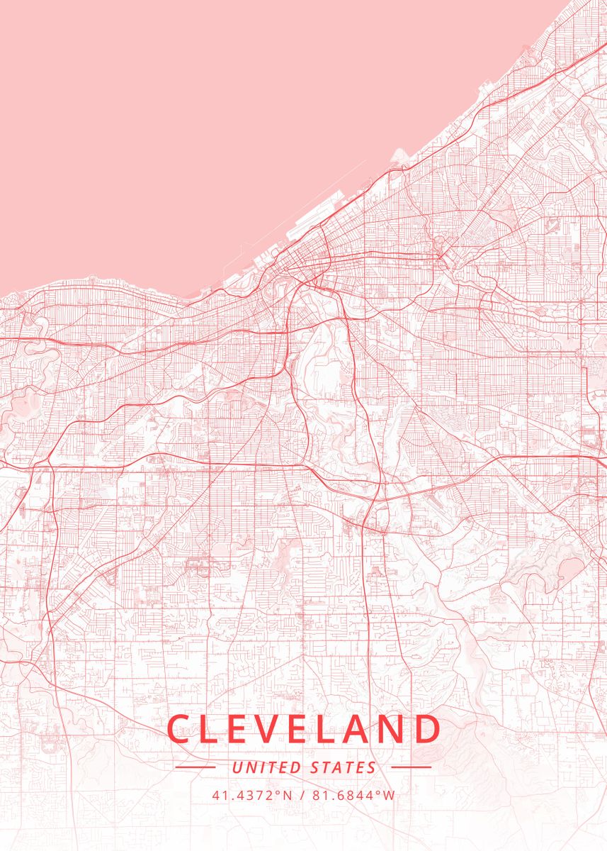 'Cleveland United States' Poster, picture, metal print, paint by ...